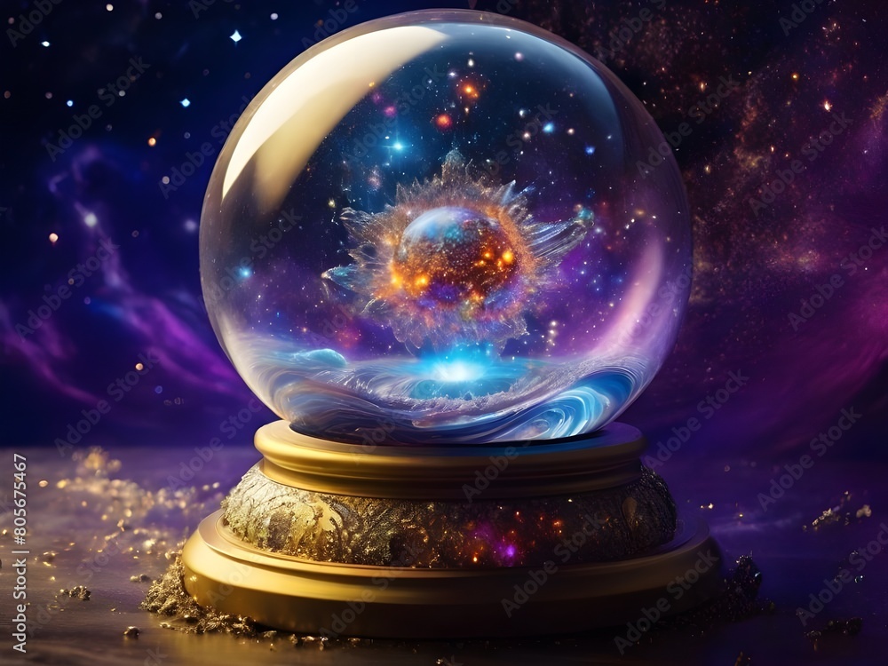 whimsical moment where zoltar magical geode ball creates a big bang ...