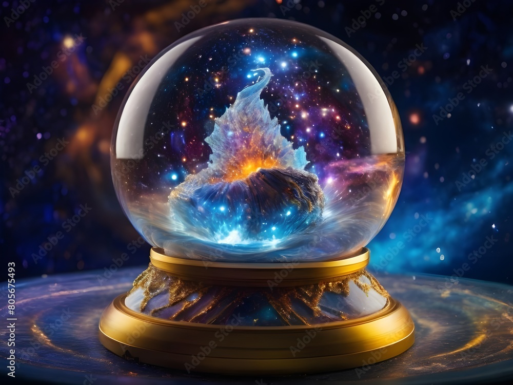 whimsical moment where zoltar magical geode ball creates a big bang ...