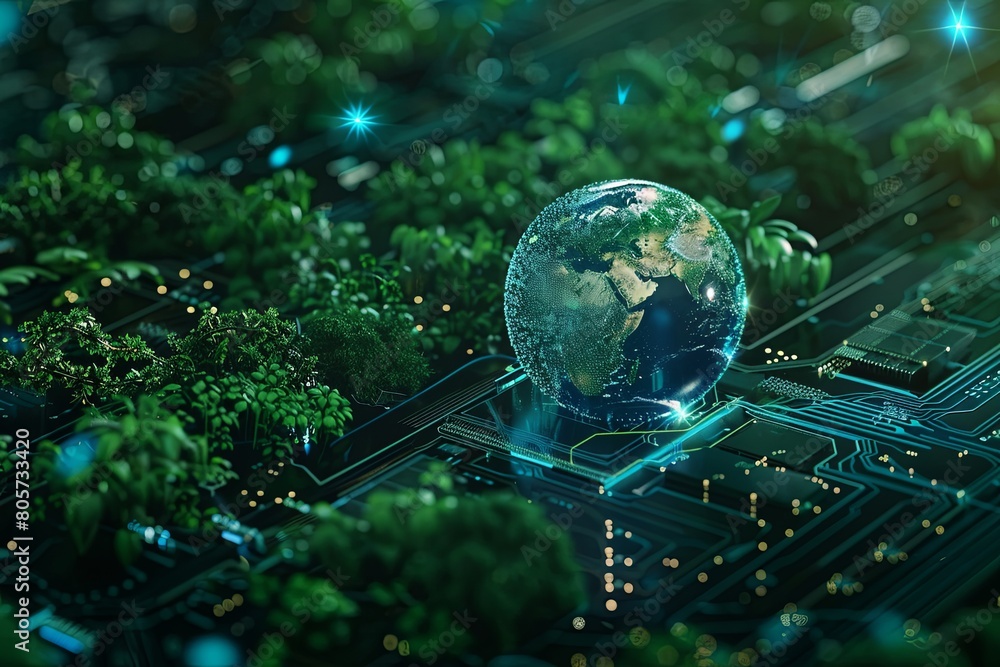 The concept of integrating AI technology for sustainability and greener ...