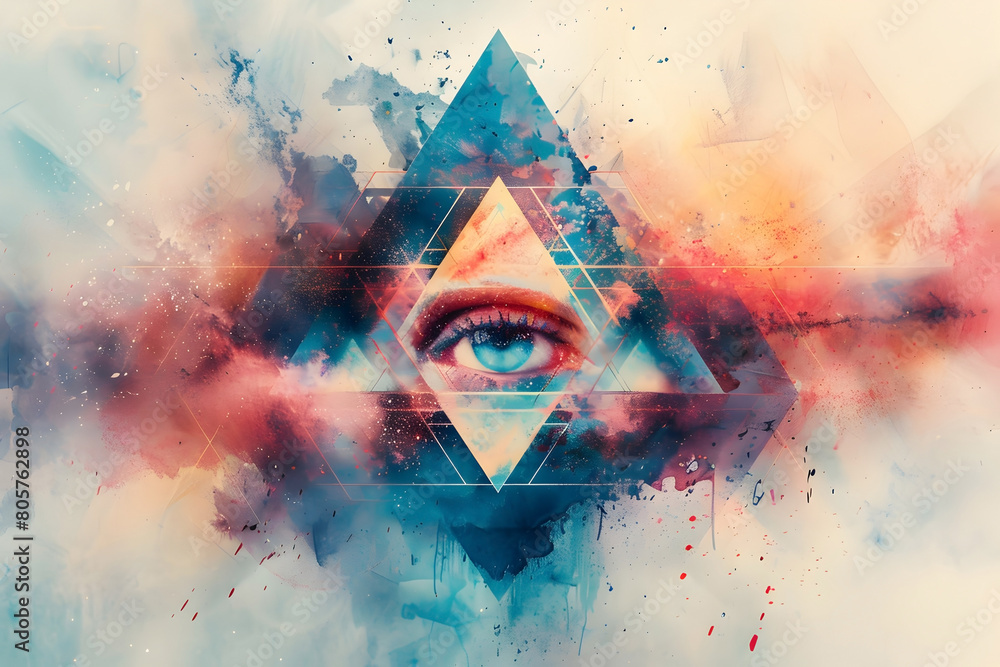 Watercolor Reflection on the Universal Symbolism of Sacred Geometry ...