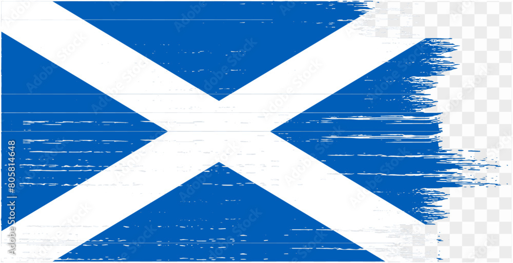 Scotland flag brush paint textured isolated on png or transparent ...