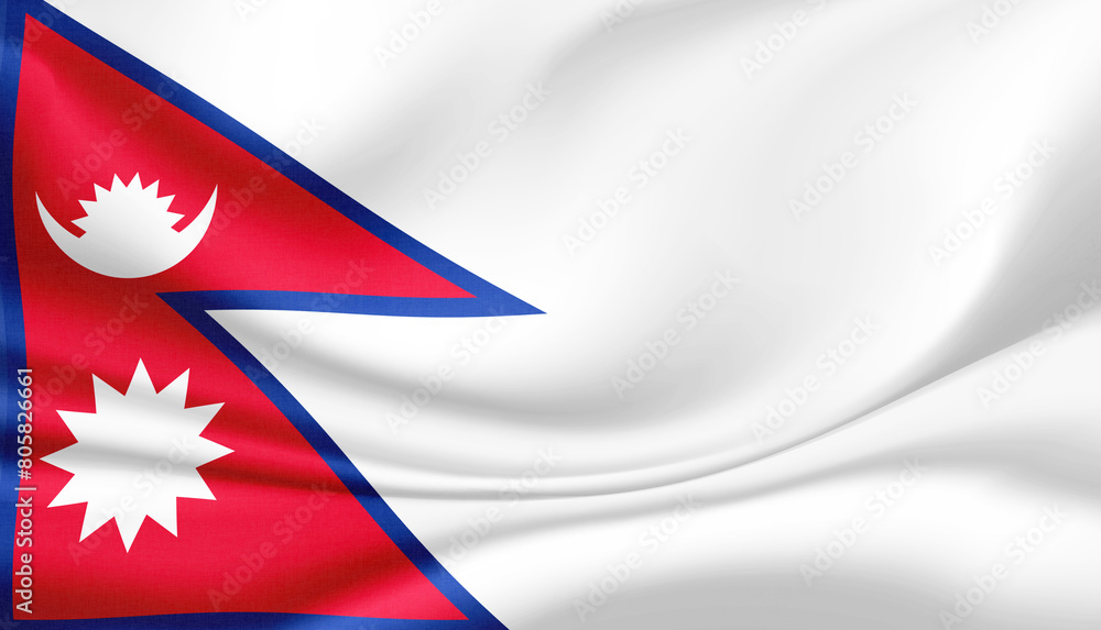 Nepal national flag in the wind illustration image Stock Photo | Adobe ...