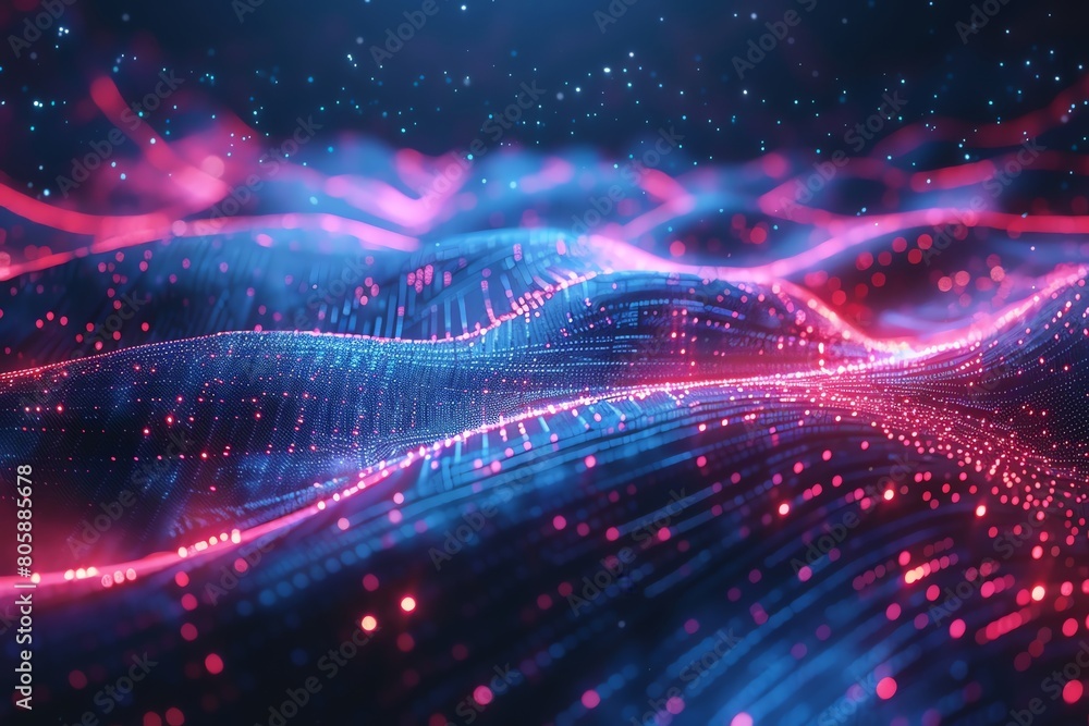 Futuristic roadmap with holographic milestones, lowangle, network ...