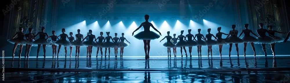 Russian Ballet Ensemble Performing a Classical Swan Lake Production on ...