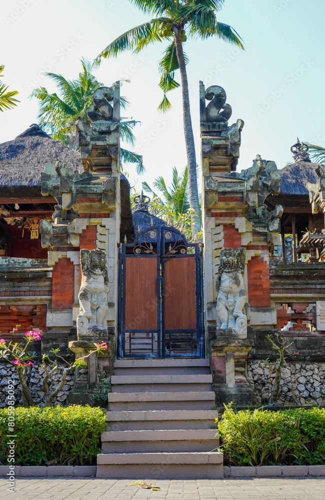 Vertical Photo Of Front View Balinese Temple Gate Style Of Karang Asem ...