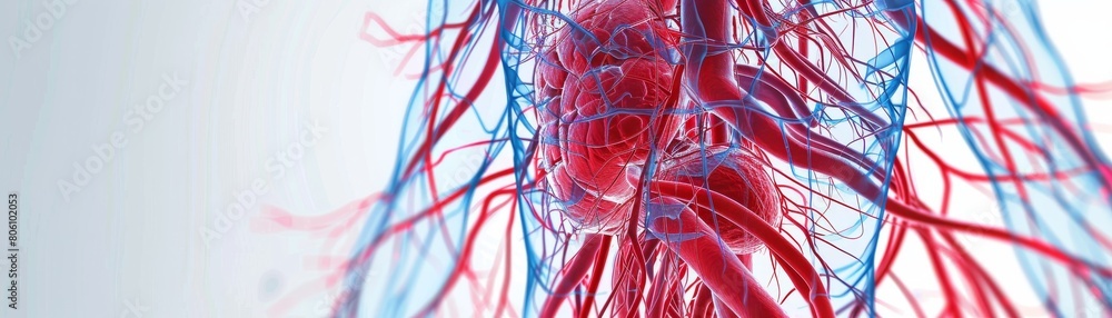 Detailed educational poster of the human circulatory system, showing ...