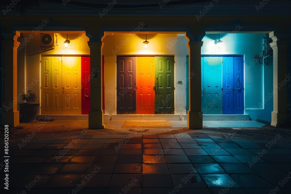 New multi-storey residential building. Modern house on sky background ...