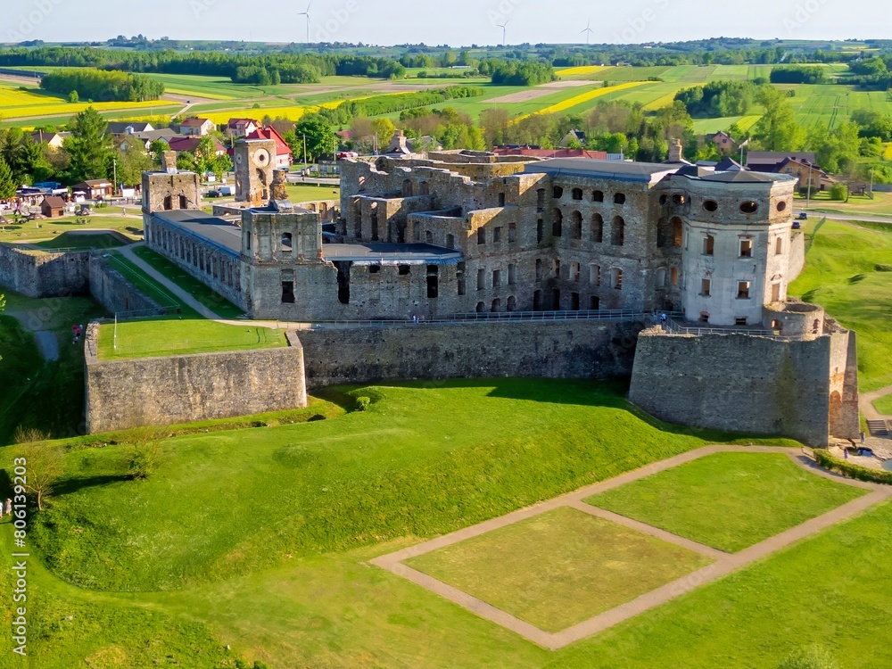 Old, ruined castle Krzyztopor in Ujazd, Poland, built in 17th century ...