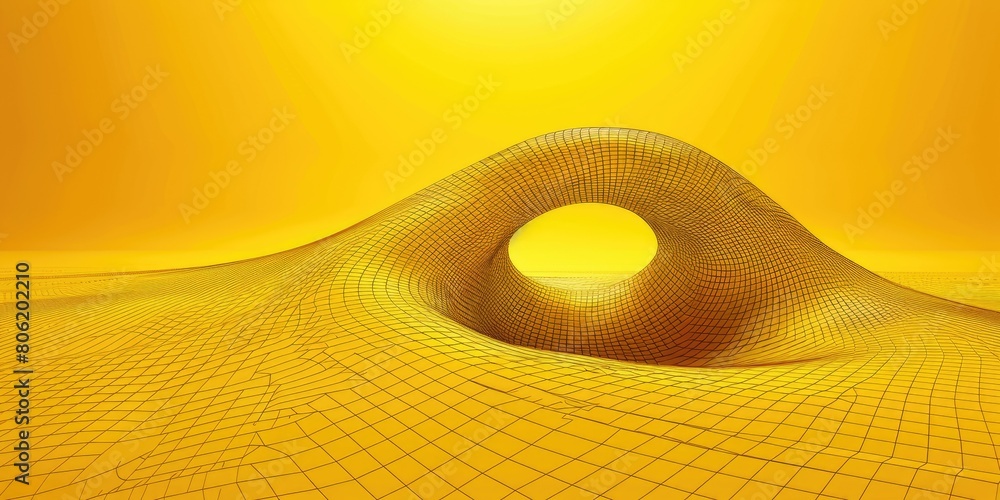 3d wireframe of an object in the shape of wormhole, vector illustration ...