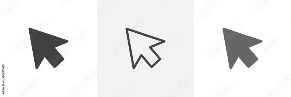 Web Pointer Icon Set. Digital cursor and click arrow vector symbol ...
