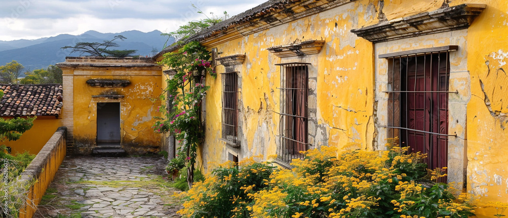 Traditional Spanish colonial architecture in Antigua, Guatemala ...