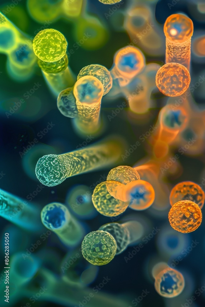 Micro bacterial world, bacteria colony, gram positive bacteria ...