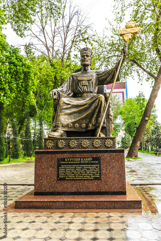 Dushanbe, Tajikistan - May 01, 2024: Monument to Kurushi Kabir ...