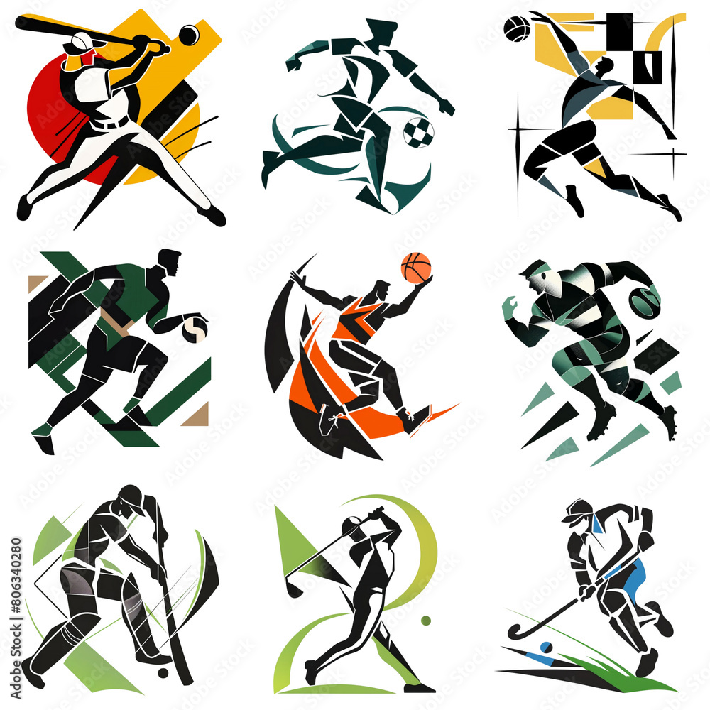 Set of Olympic sports pictograms on transparent background. Athletic ...