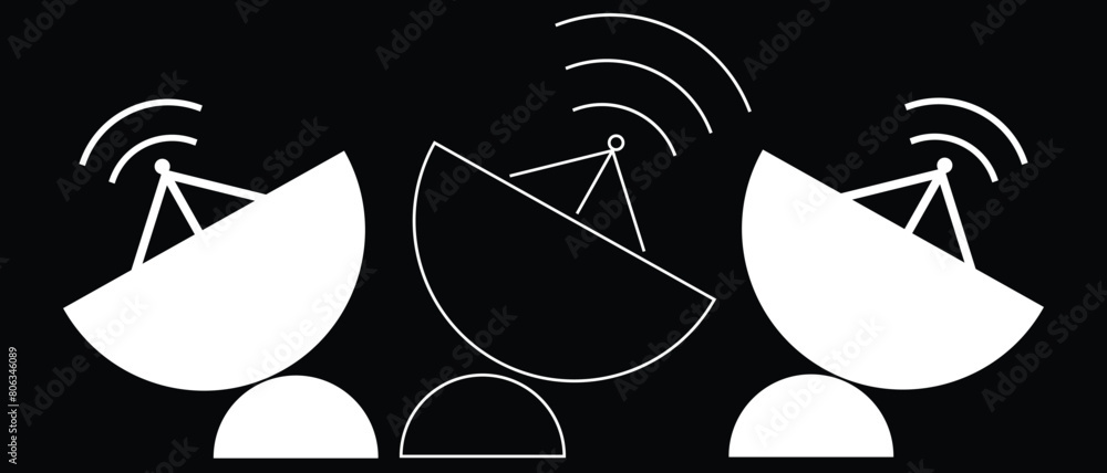 Radio tower / mast with radio waves for broadcast transmission line art ...