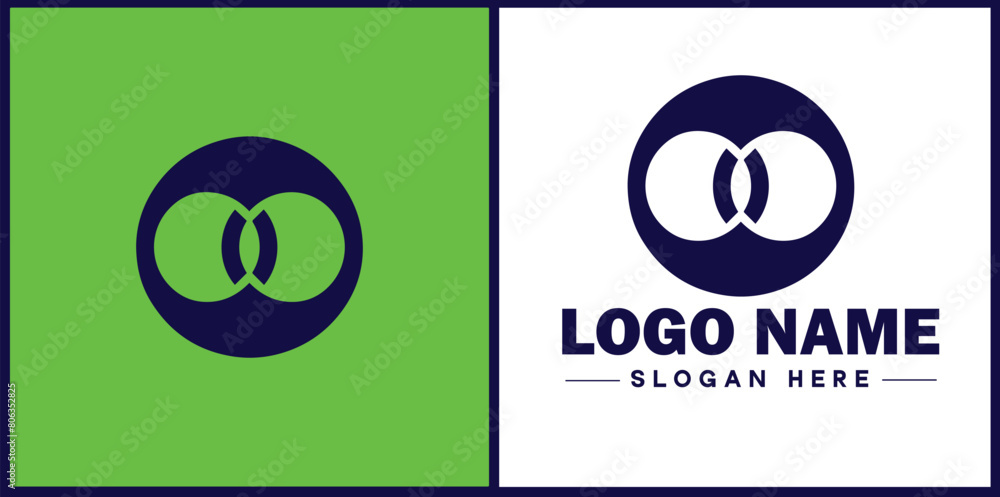 venn diagram icon Set diagram Logical diagram Intersection flat logo ...