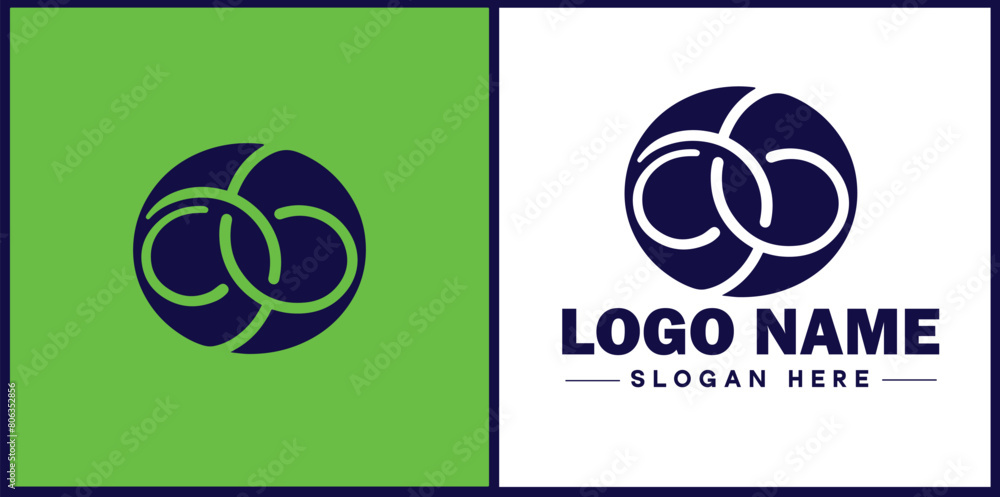 venn diagram icon Set diagram Logical diagram Intersection flat logo ...