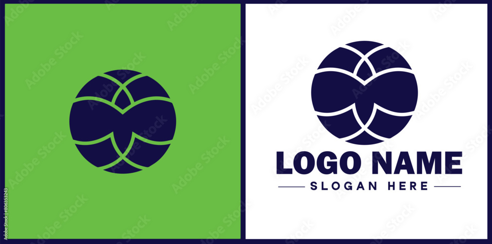 venn diagram icon Set diagram Logical diagram Intersection flat logo ...