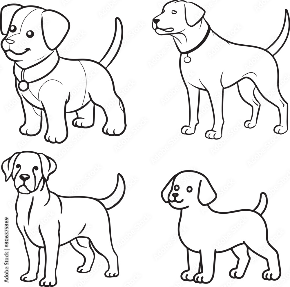 Adorable Dogs coloring page illustration coloring page for kids, dog ...