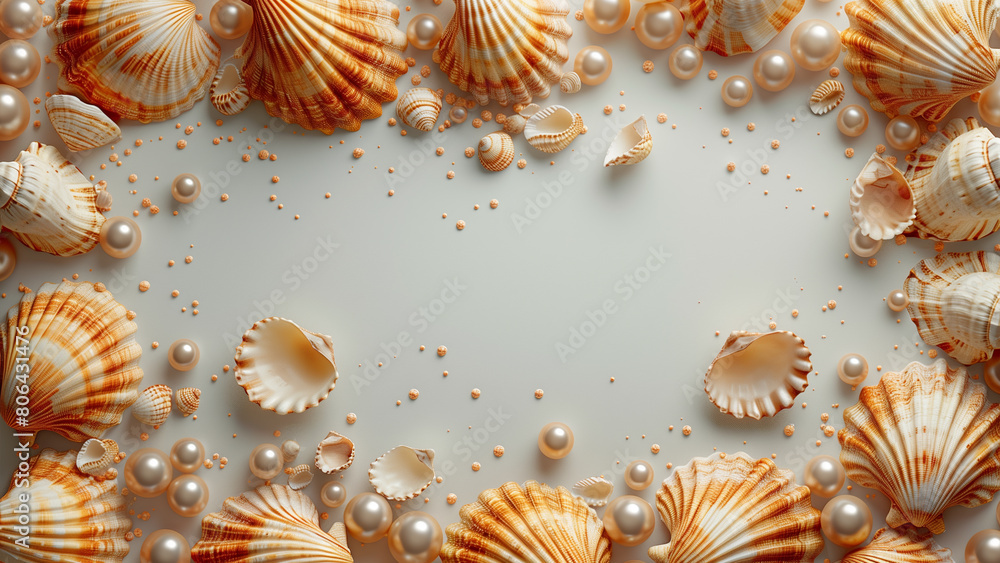 Underwater seashell wallpaper. Ocean seashell backdrop with copy space ...