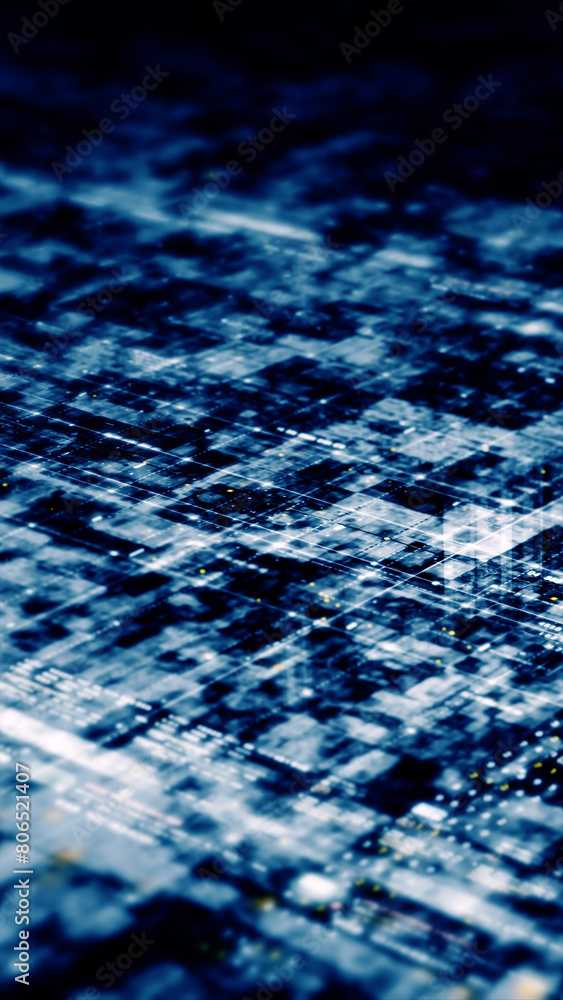 Futuristic metaverse, hi-tech digital data telemetry with encrypted ...