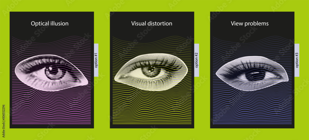 Image vectorielle Stock Optical illusion, vision distortion ...