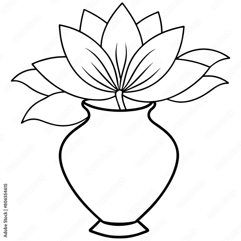 Lotus Flower outline illustration coloring book page design, Lotus ...