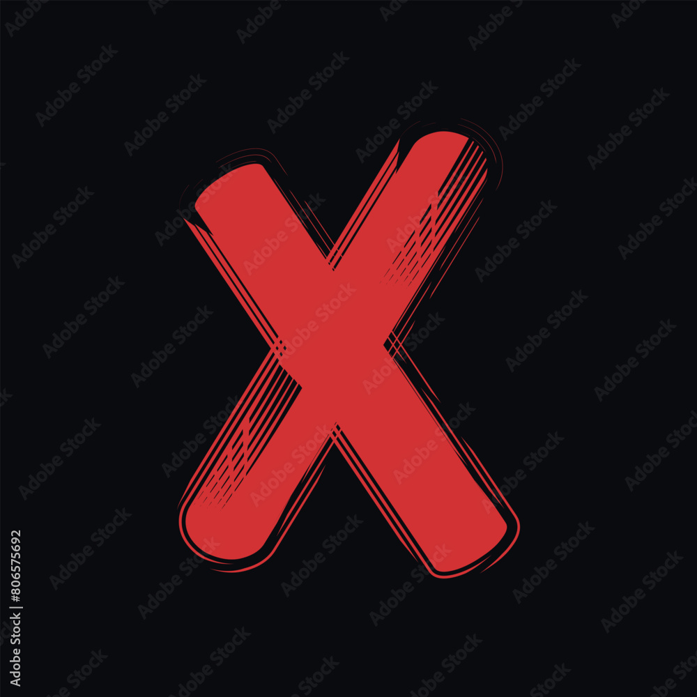 Red X icon clipart avatar logotype isolated vector illustration Stock ...