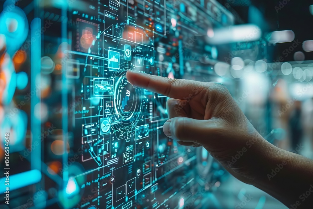 Illustrate digital marketing at eye level with a focus on precision and ...