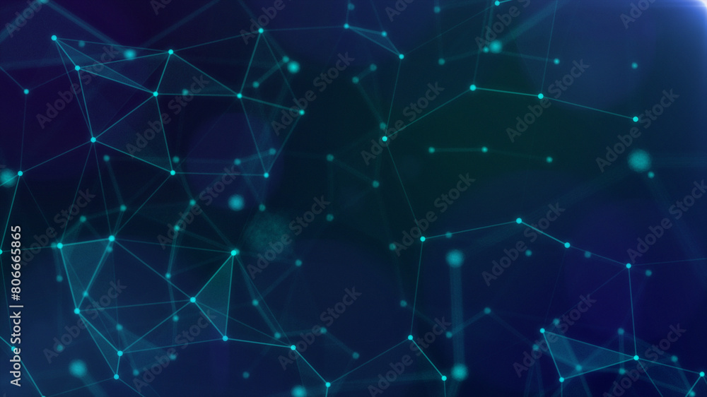 Blue plexus particles molecules space particle form, futuristic neon ...