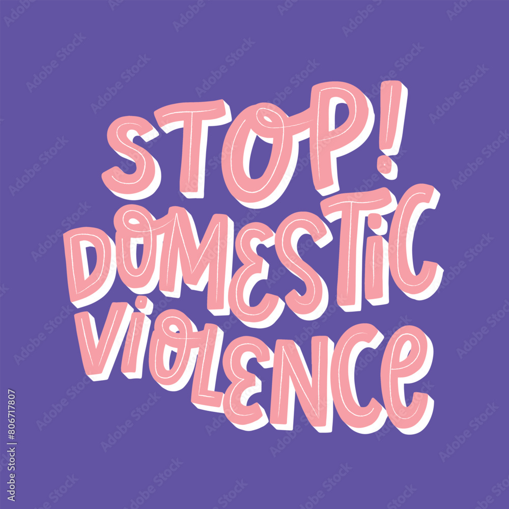 Stop domestic violence lettering quote for domestic violence awareness ...