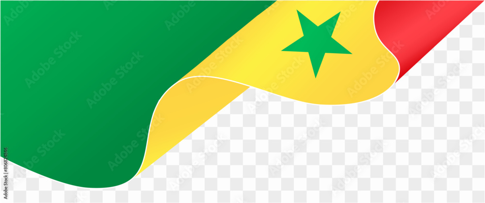 Senegal flag wave isolated on png or transparent background vector illustration. Stock Vector ...