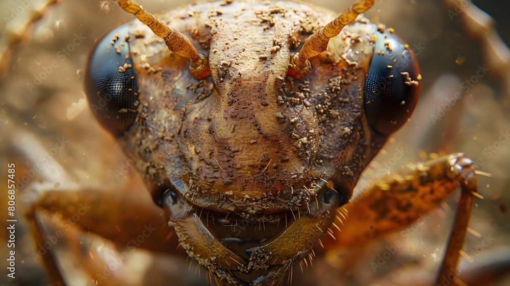 Hyperreal Extreme Close-up Macro Photo of a Termite's Face Showing ...