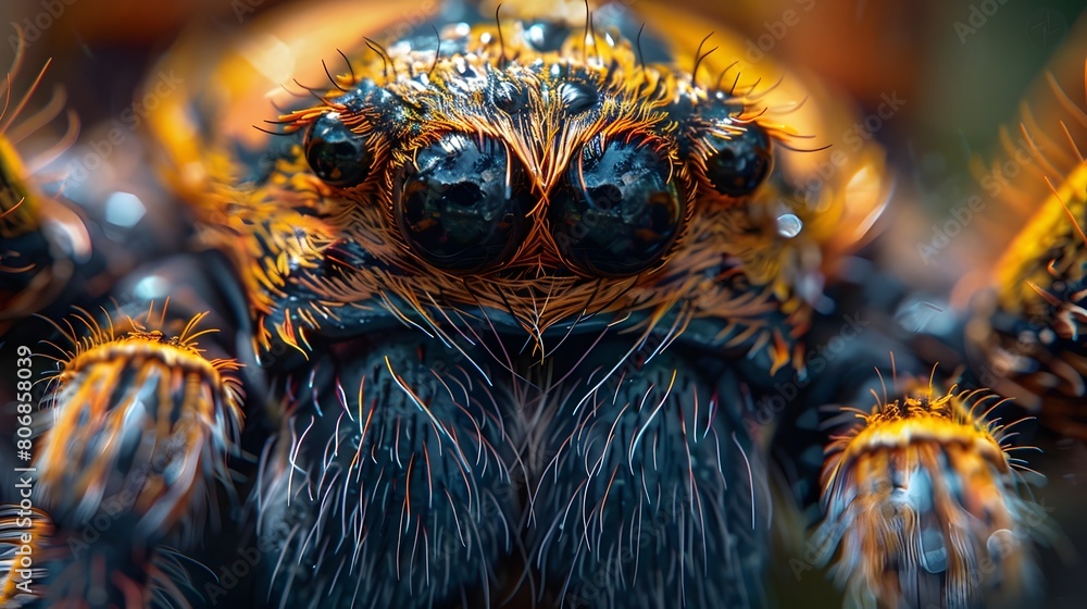 Extreme Close-Up Detailed Macro Photo of a Tarantula's Frightening ...