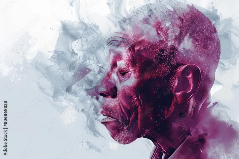 somber abstract illustration depicting the distressing inner world of ...