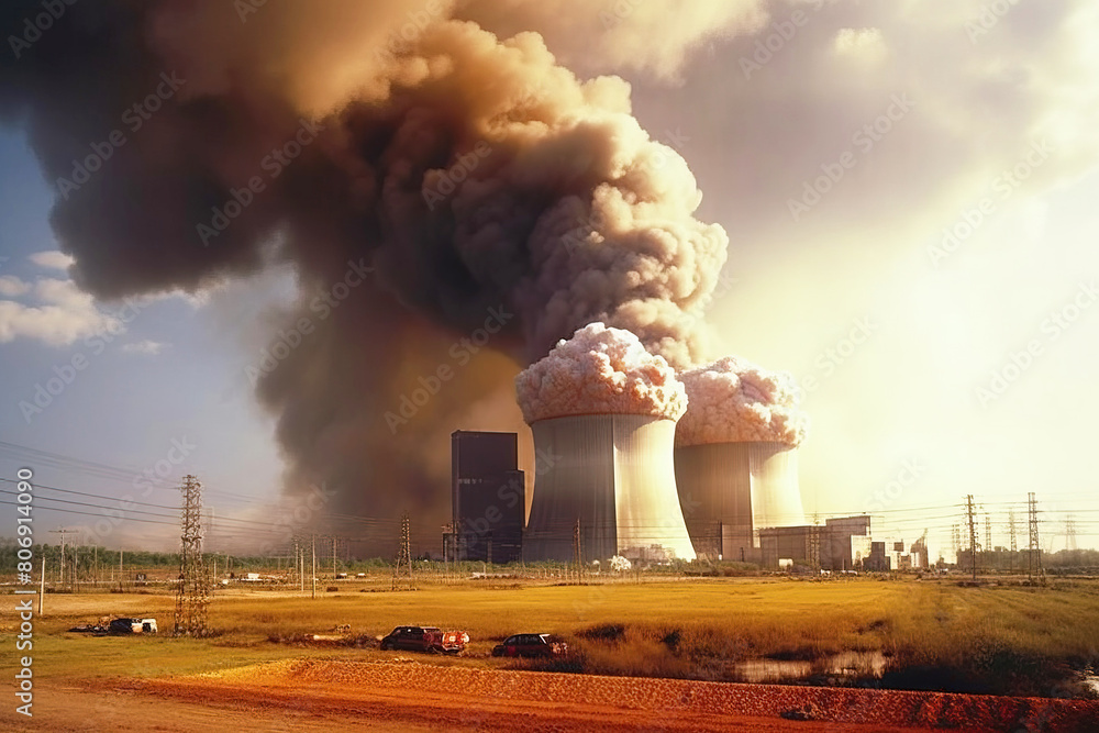Explosion Nuclear power plant man-made disaster, environmental ...