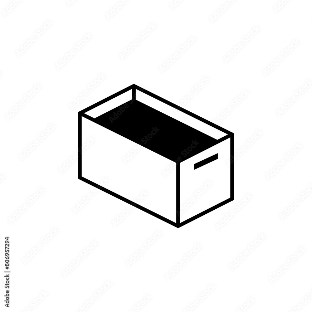 Cardboard Box with Handle flat vector icon. Simple solid symbol ...