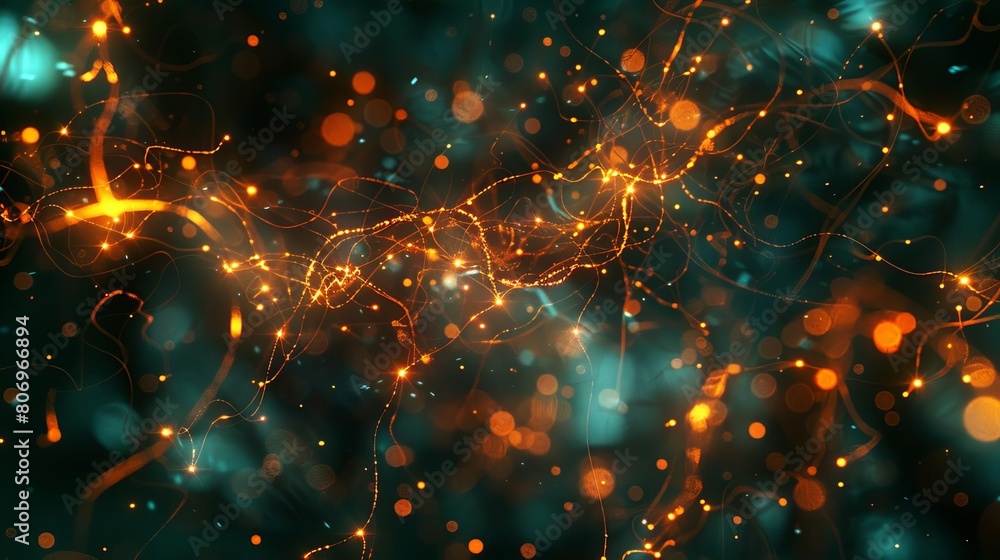 neural luminance glowing neuron cells with pulsating light computer ...