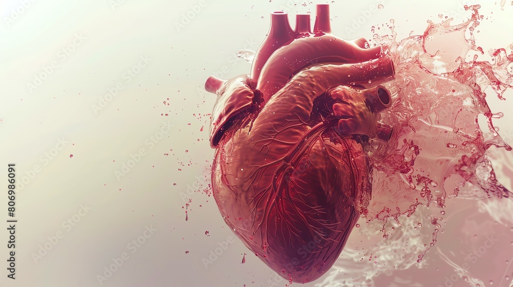 A 3D illustration of a human heart in action, with animated look ...