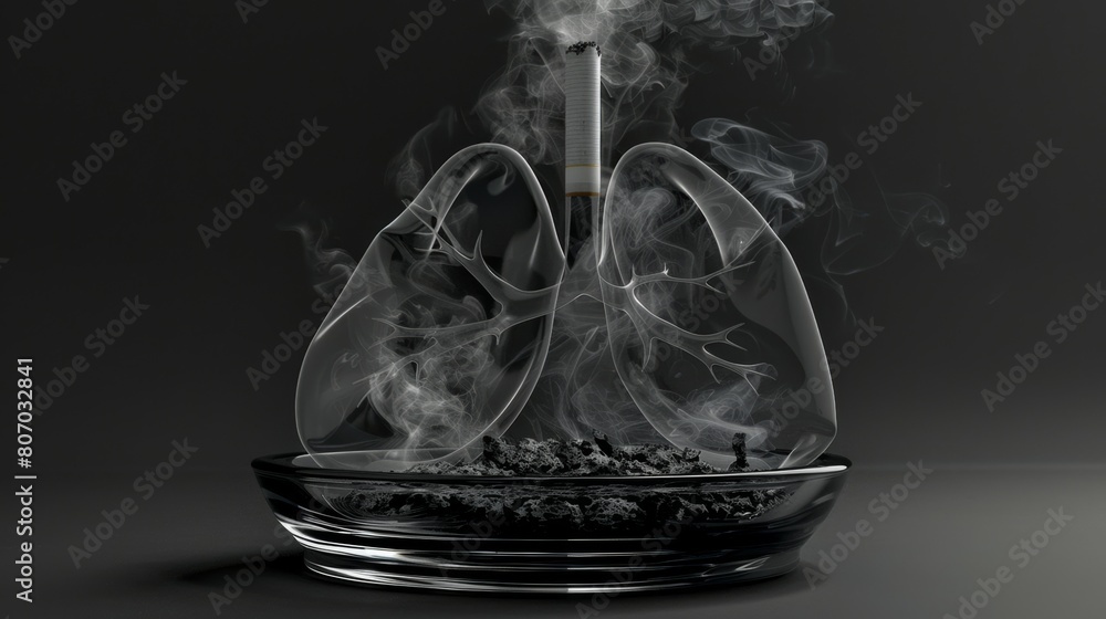 Smoke formation shaped as human lungs. Illustration of smokers lungs ...