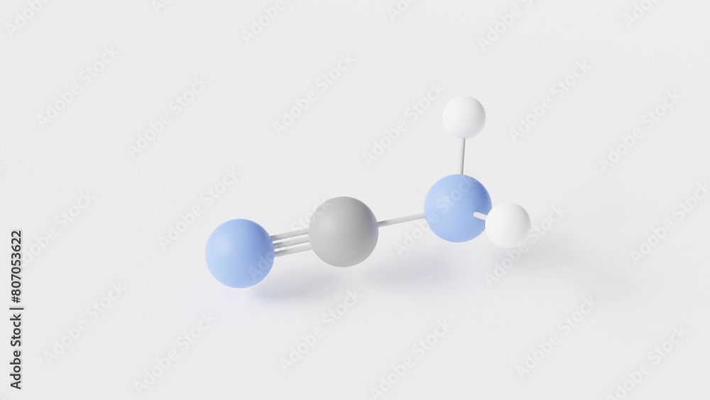 cyanamide molecule 3d, molecular structure, ball and stick model ...