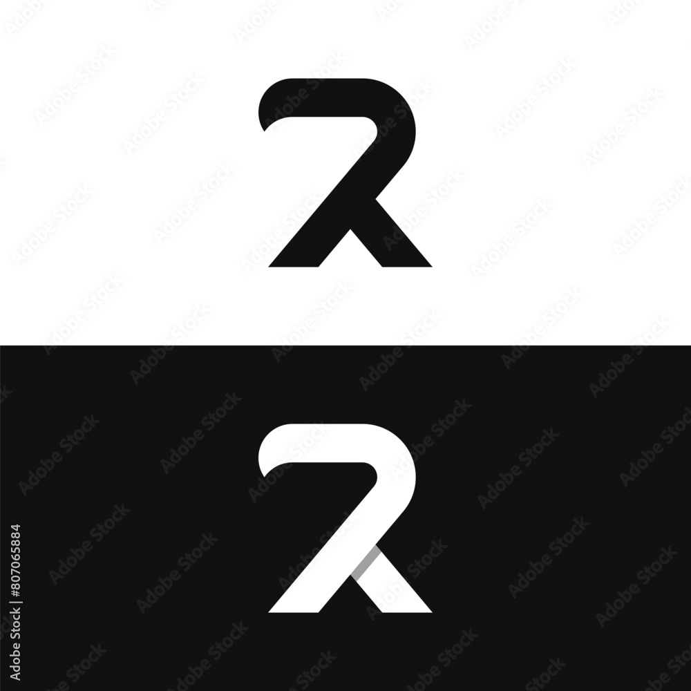 Initial R Letter Logo Design with geometry and monogram. Minimalist ...
