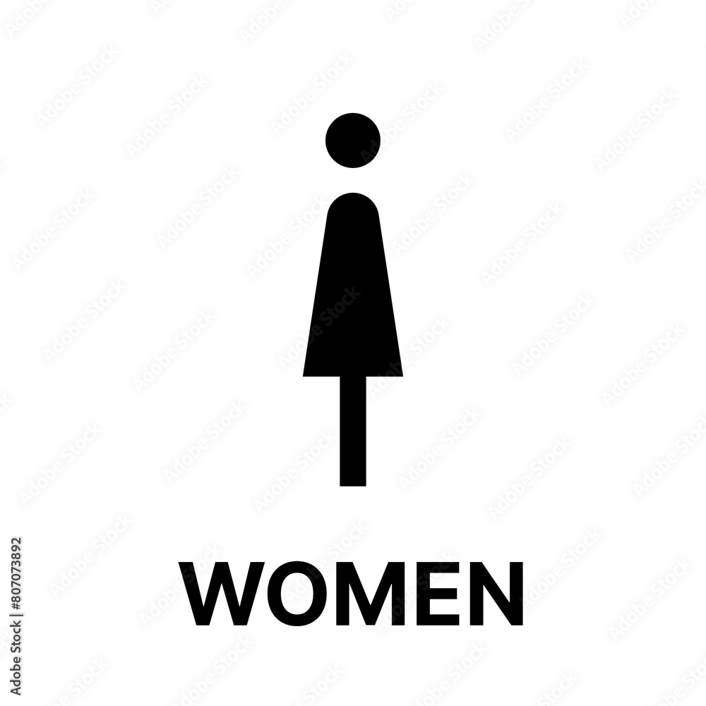 women's restroom sign, lady's room, WC pictogram. gender icon, toilet ...