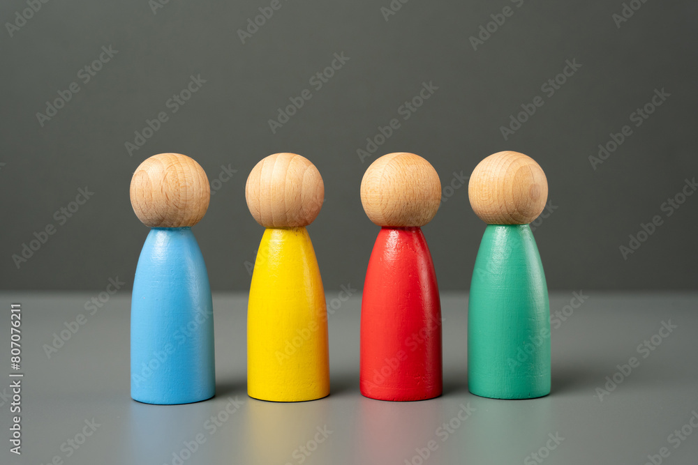 Multi-colored figures of people. Different personalities, interests and ...