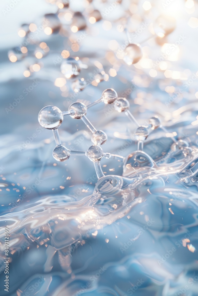 3D Background of Biological and Organic Glass Molecules, High Contrast ...