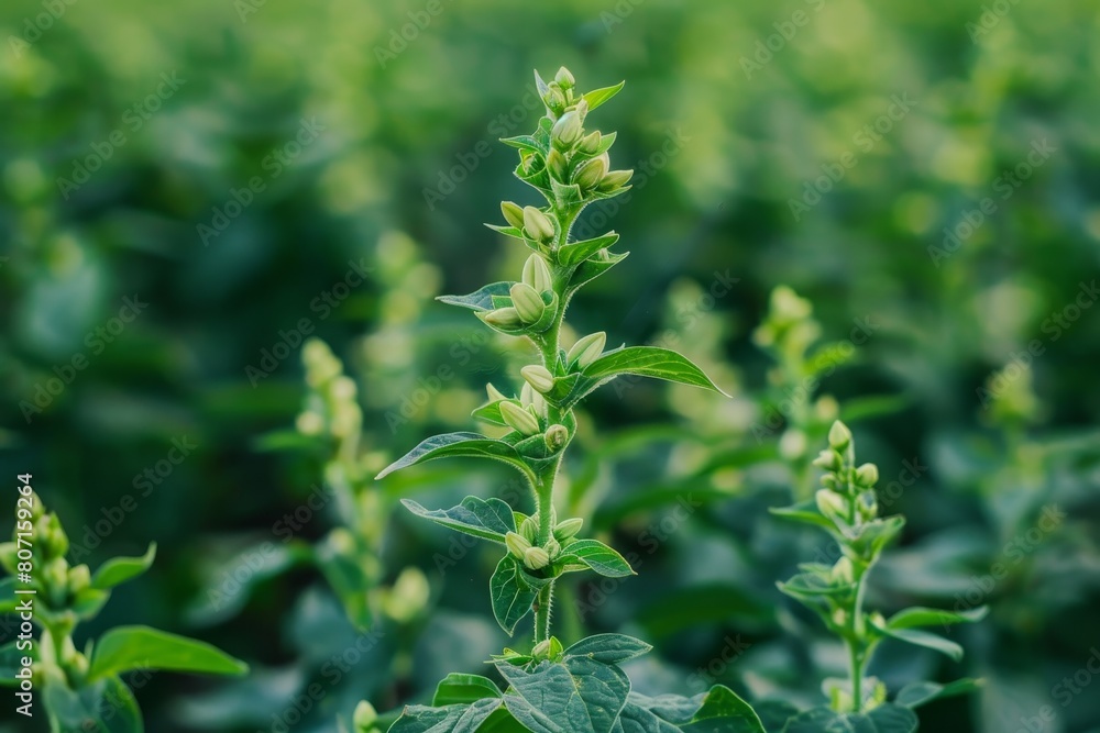 Sesame seeds plant is a cultivated oil plant grown for its edible seeds ...