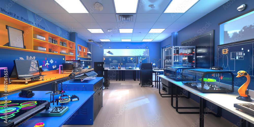 STEM Lab Floor: Featuring robotics kits, 3D printers, science ...