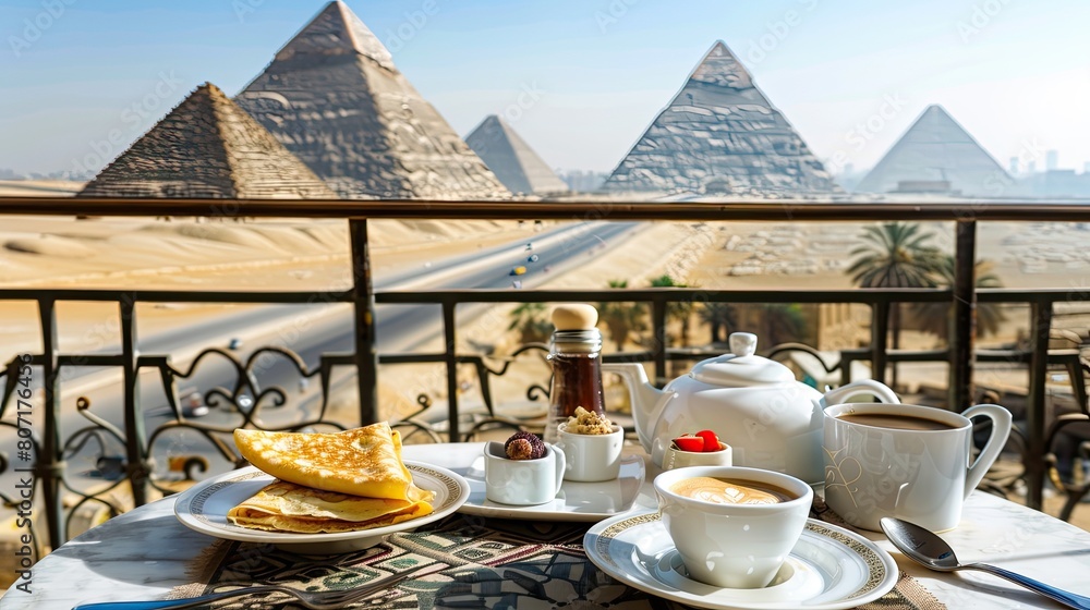 an authentic Egyptian breakfast spread, complete with traditional ...