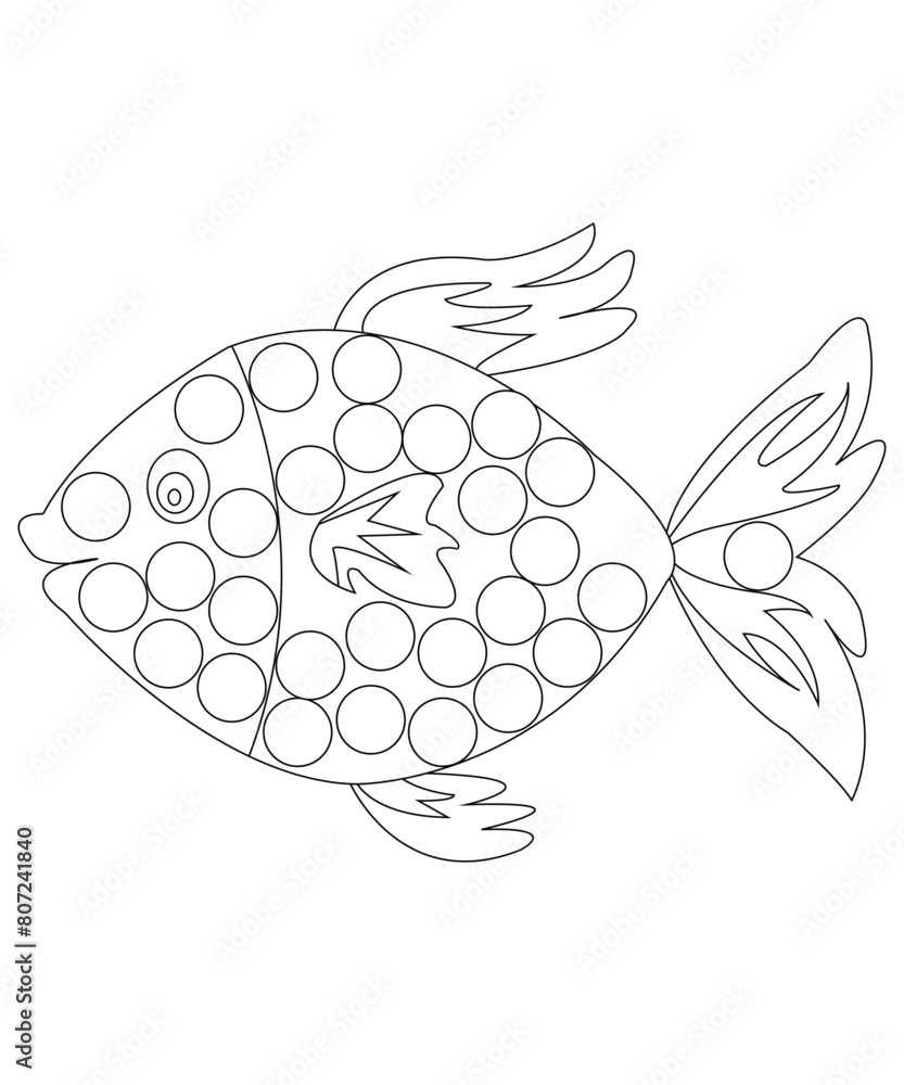 Dot coloring page for kids Stock Vector | Adobe Stock