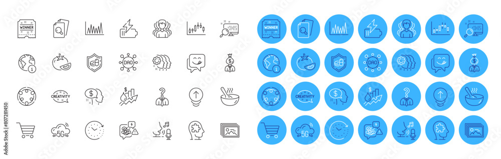 5g cloud, Inspect and Time change line icons pack. Group, Image gallery ...
